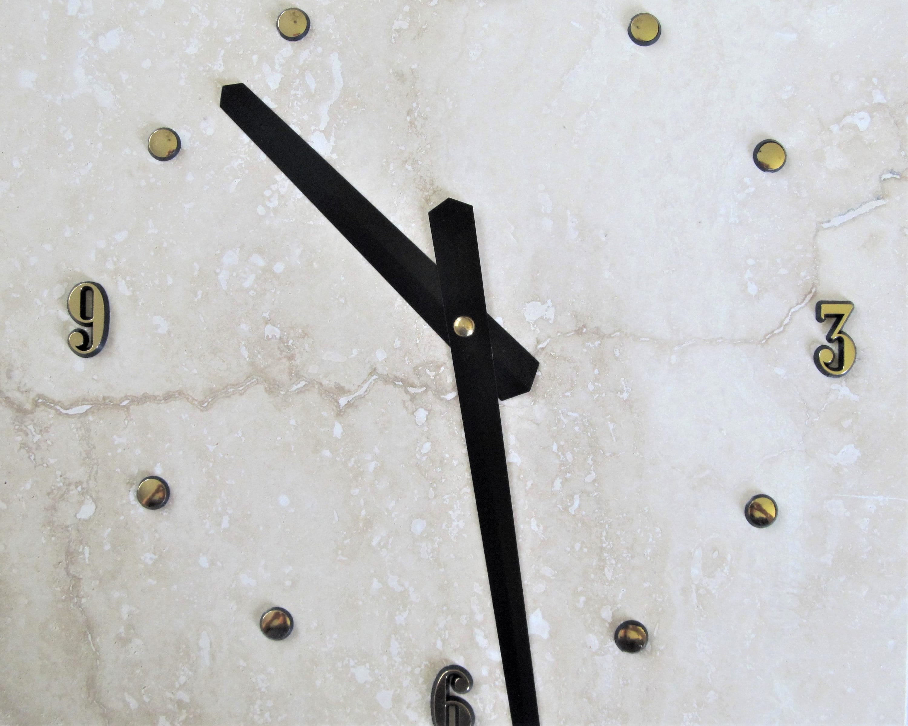 12 Travertine Stone Clock, Elegant Natural Travertine Marble Stone Wall ...