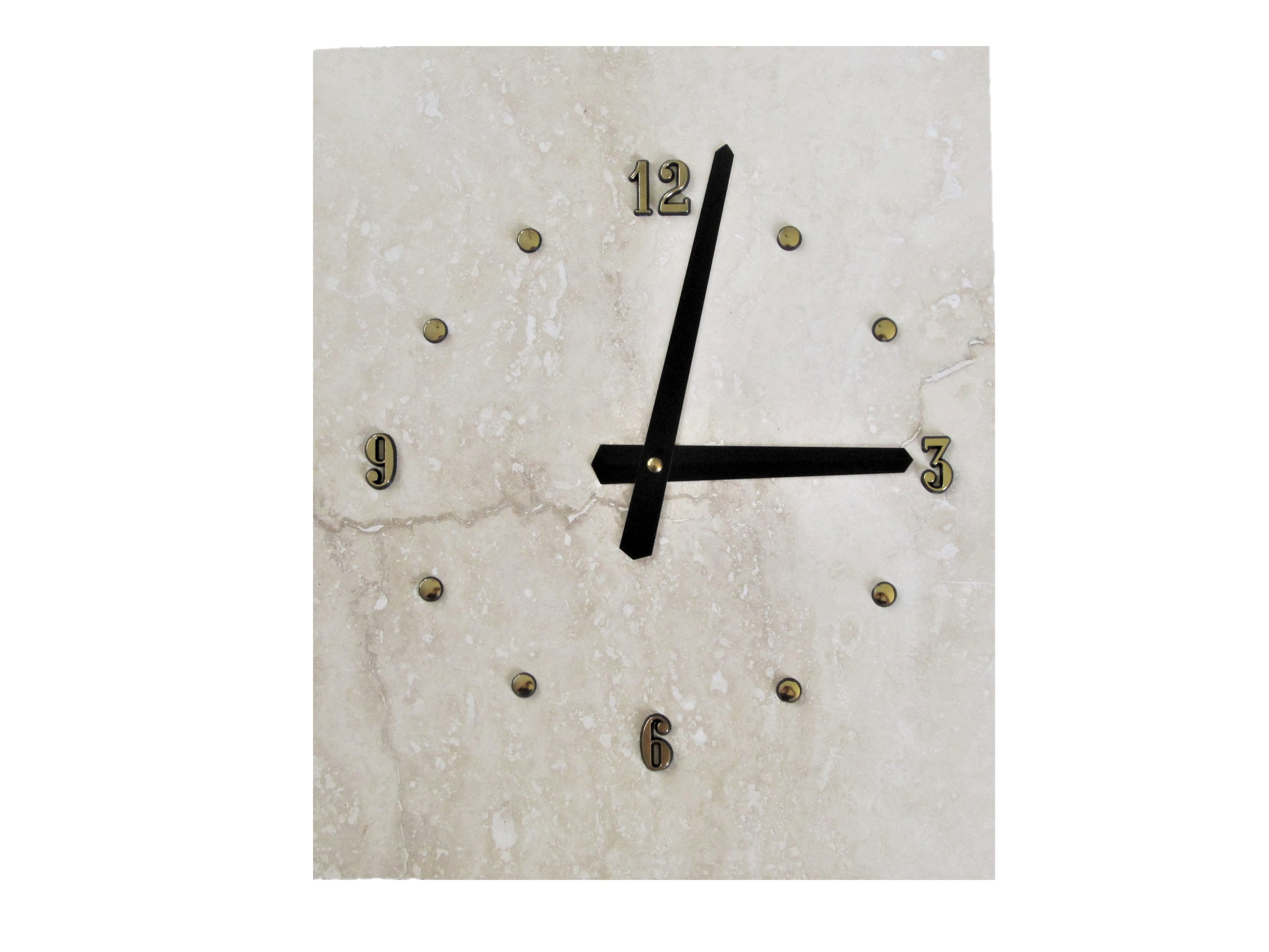12 Travertine Stone Clock, Elegant Natural Travertine Marble Stone Wall ...