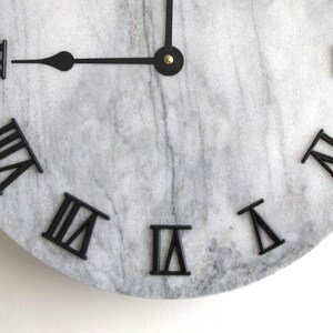 Ice White Marble Wall Clock, Real Natural Marble Time Piece With Gloss ...