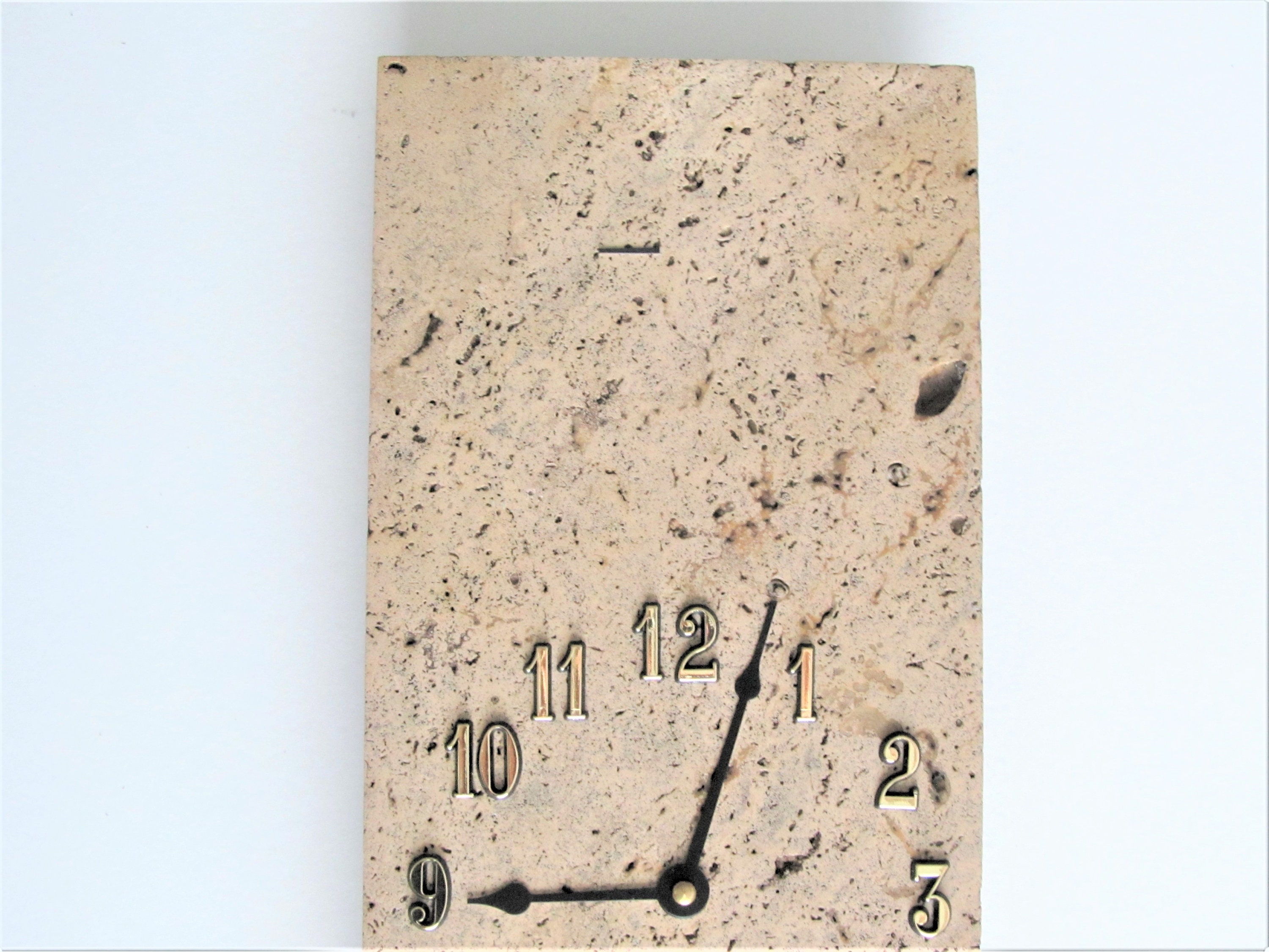 Travertine Stone Clock, Natural Antique Carpi Stone Wall Clock With ...