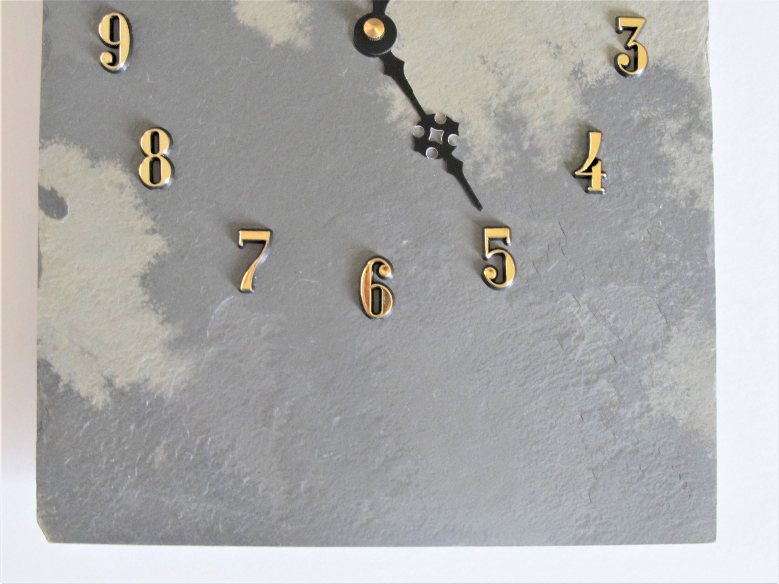 12" Natural Stone Clock, Autumn Slate Stone Wall Clock, Rustic Western ...