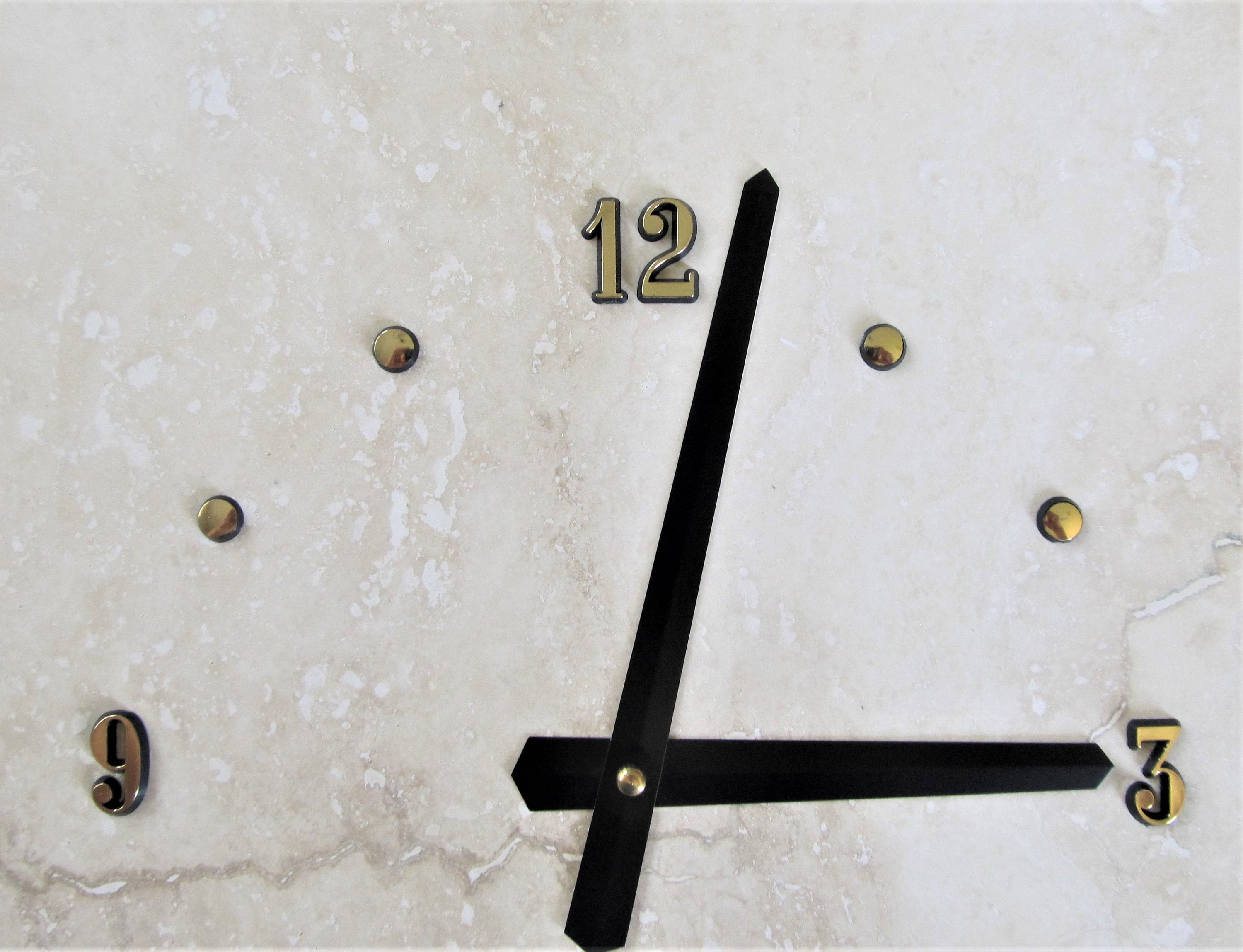 12 Travertine Stone Clock, Elegant Natural Travertine Marble Stone Wall ...