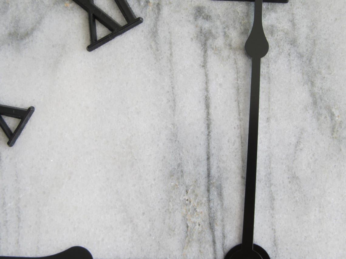 Ice White Marble Wall Clock, Real Natural Marble Time Piece With Gloss ...
