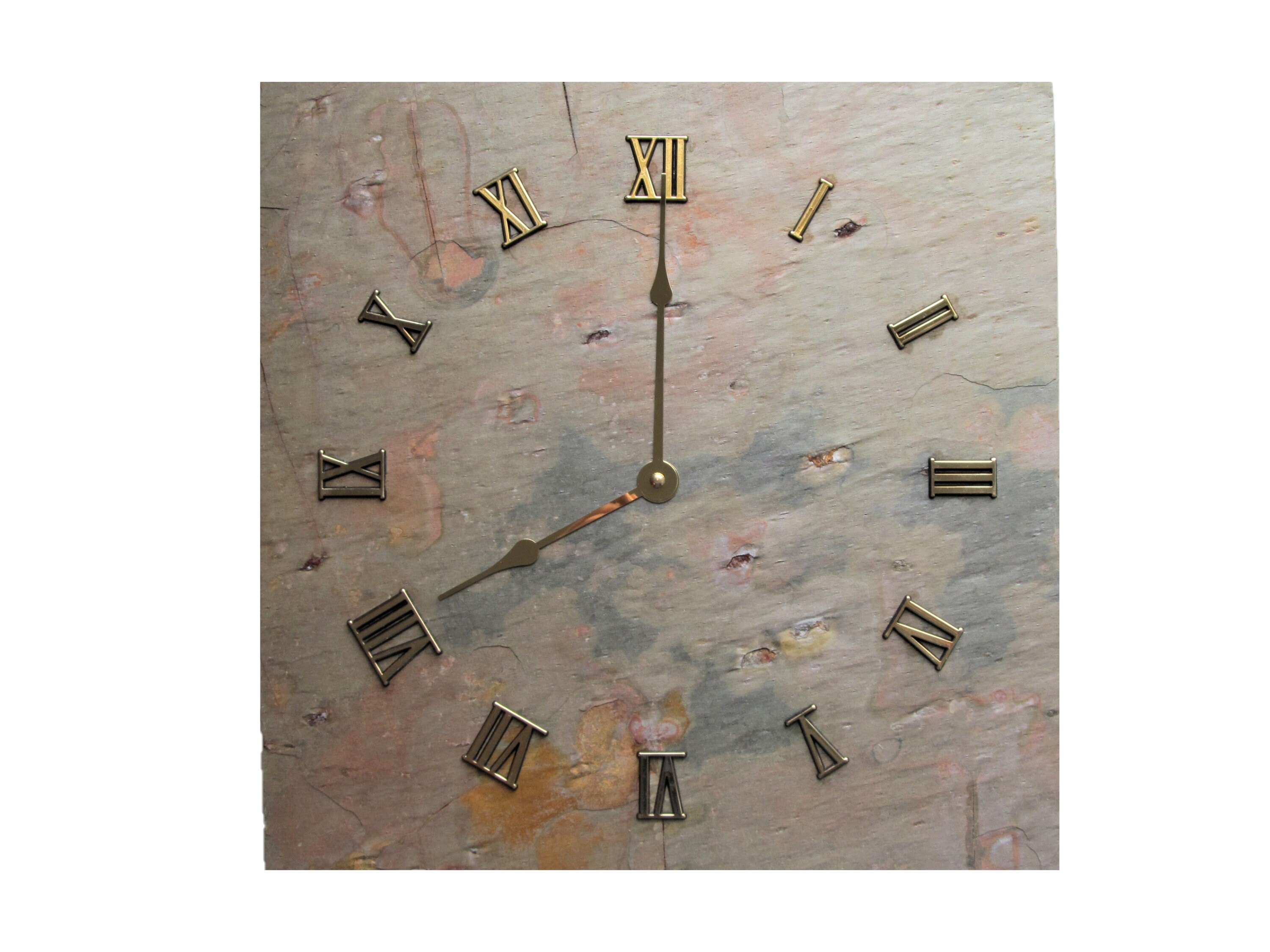 Clocks Home & Living 12 Slate Stone Wall Clock Rustic Western Natural ...