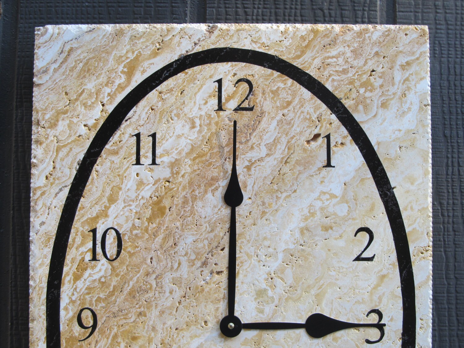 24" Travertine Stone Wall Clock, Natural Cote D Azur Travertine Clock ...