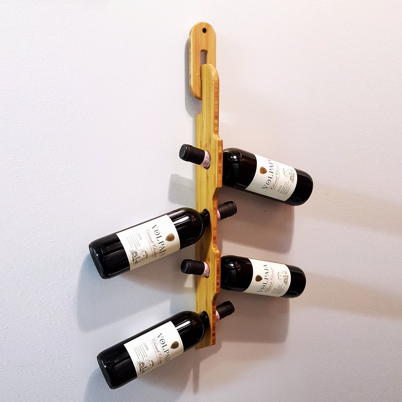 Wine Bottle Rack Bamboo Vertical Hanging Rack Bamboo - Etsy