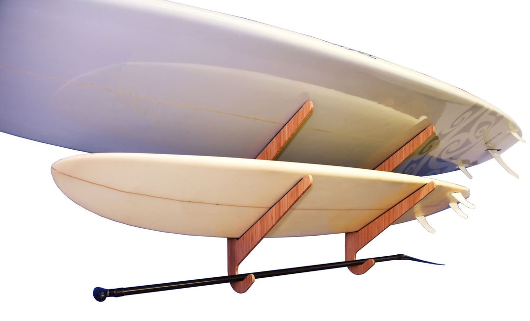 Paddleboard Rack, Longboard Surfboard Rack & Wakeboard Rack - Bamboo ...