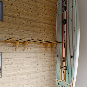 4 Paddleboard Rack and Surfboard Rack - Bamboo/birch - Vertical Indoor ...