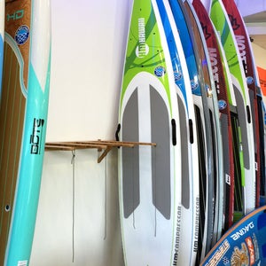 4 Paddleboard Rack and Surfboard Rack - Bamboo/birch - Vertical Indoor ...