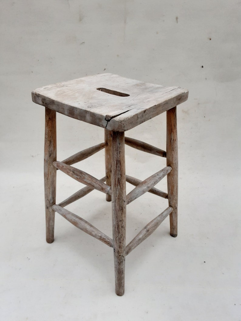 Vintage Wood Stool Wooden Kitchen Stool Old Stool - Etsy UK