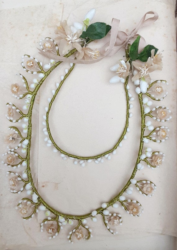 Vintage Wedding Tiara Bridal Tiara Wax Flower Tiara - Gem