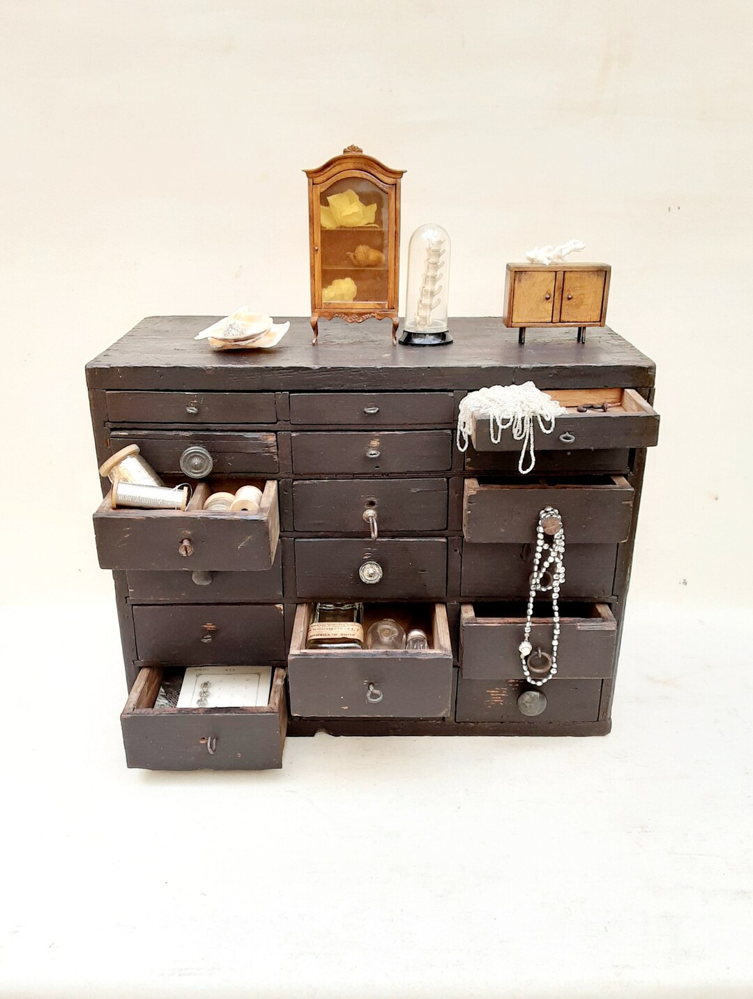 Vintage Wooden Drawers Collectors Drawers Too Chest - Etsy