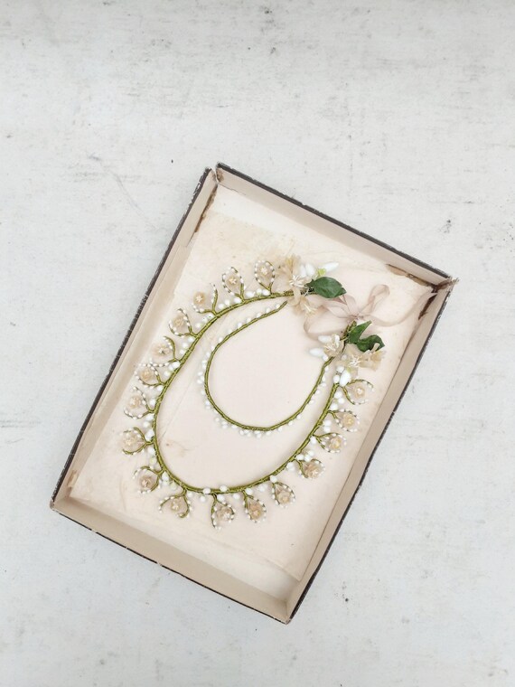 Vintage Wedding Tiara Bridal Tiara Wax Flower Tiara - Gem