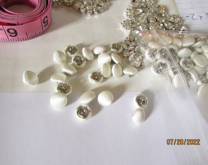 Ivory Satin Fabric Bridal Buttons, Bridal Buttons, Buttons /metal Shank ...