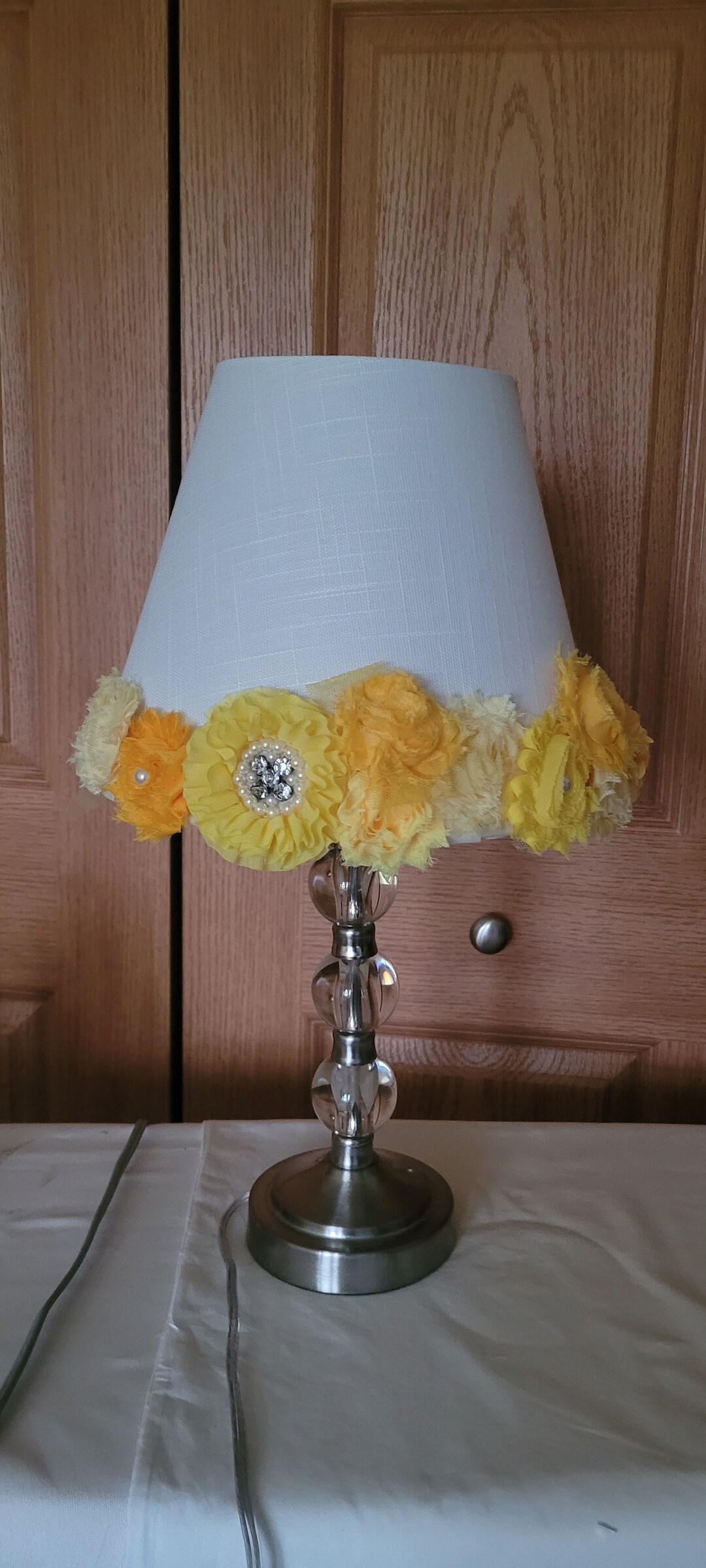 Flower Lamp Shade, Shabby Chic Lamp Shade, Nursery Lamp Shade, Baby ...