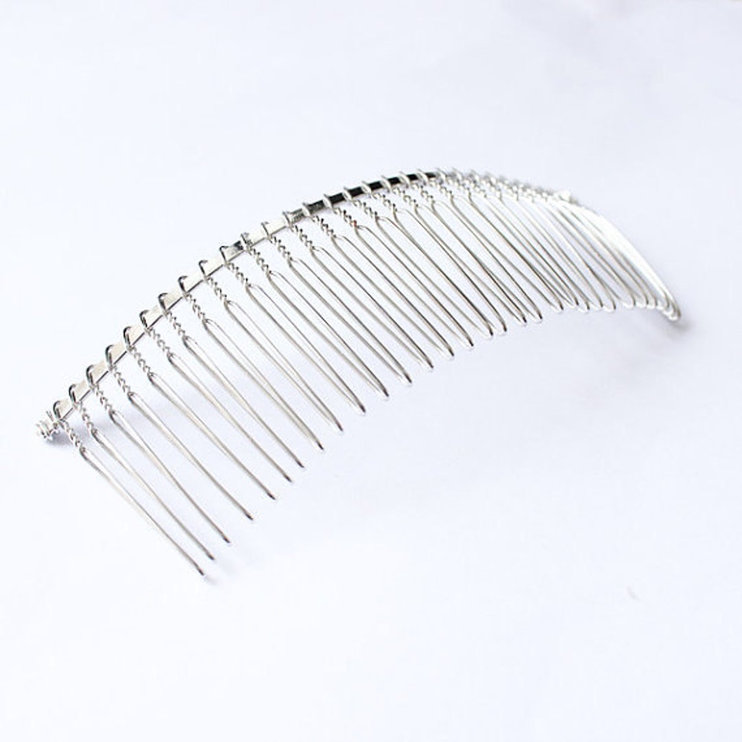 Wedding Veil Comb DIY Twisted Wire Metal Comb Silver Tone - Etsy