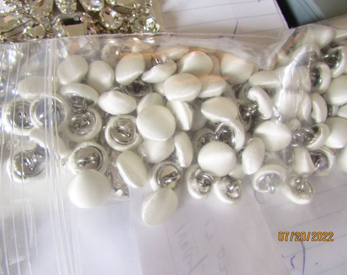 Ivory/ White Satin Fabric Bridal Buttons, Bridal Buttons, Buttons ...