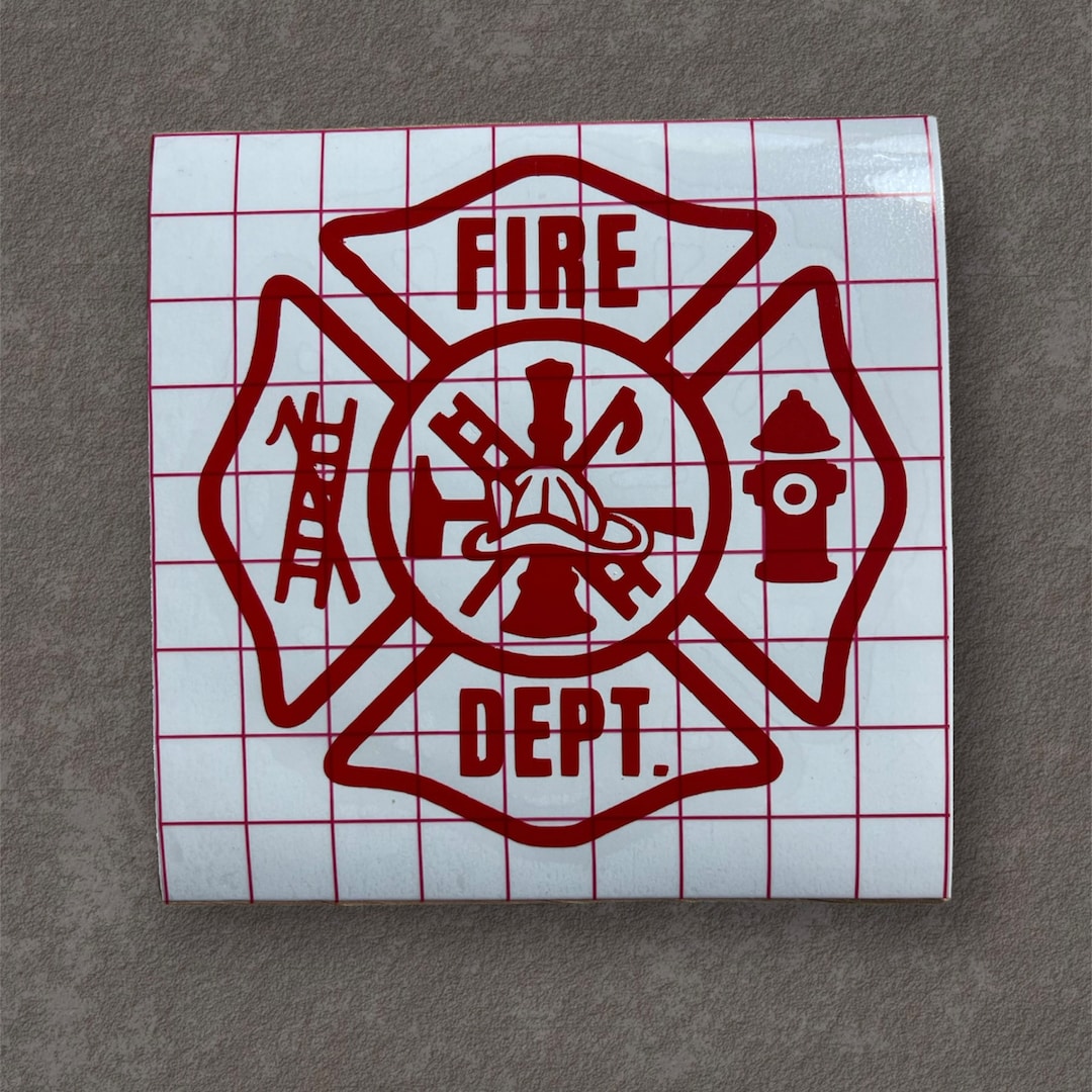 Fire Department Window Vinyl Decal Sticker, Maltese Cross, Firefighter ...