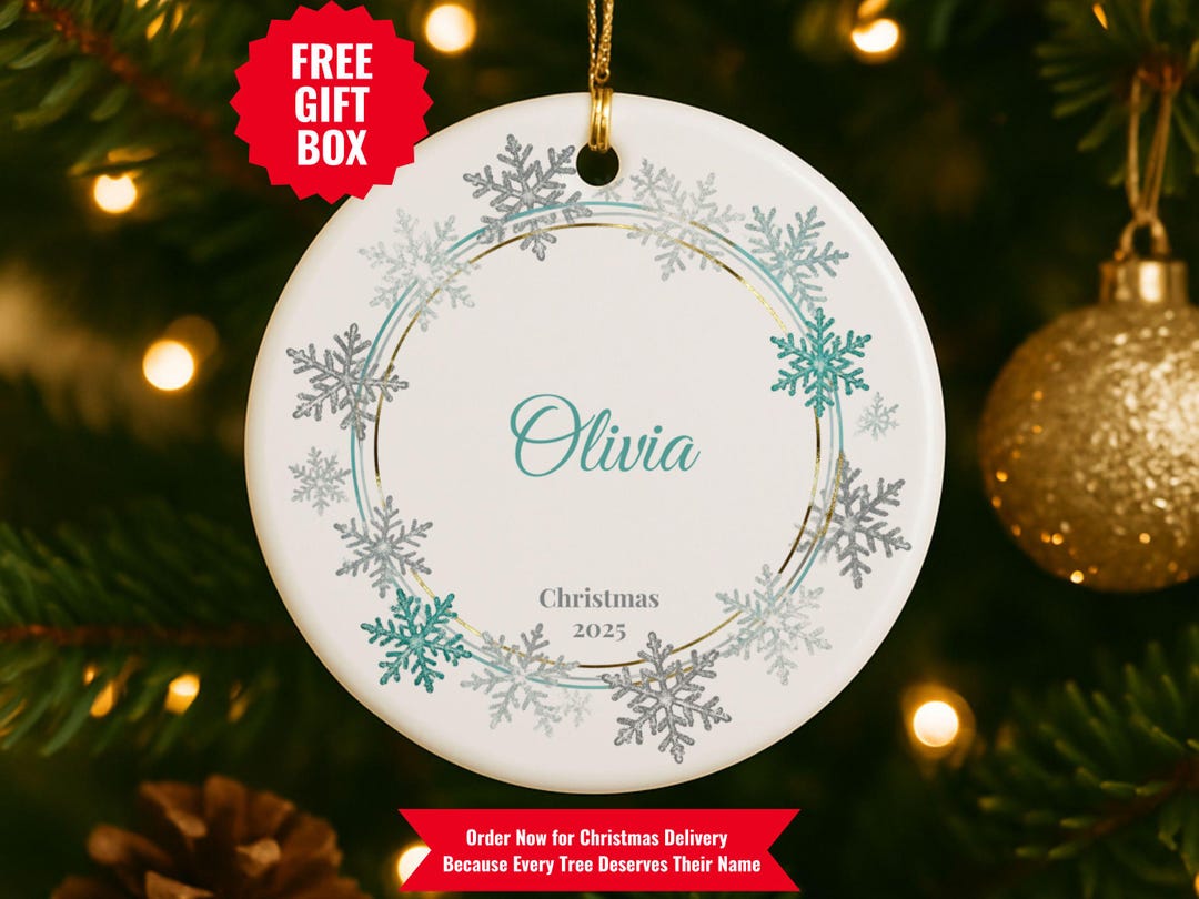 Personalized Name Keepsake • Custom Ceramic Ornament • Elegant Family ...