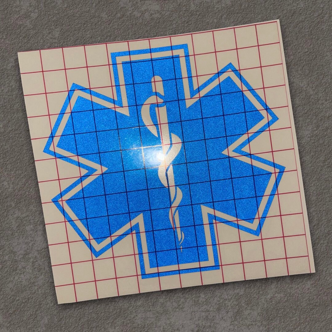EMS Window Vinyl Decal, EMS Sticker, Star of Life, EMT Stickers, Medic ...