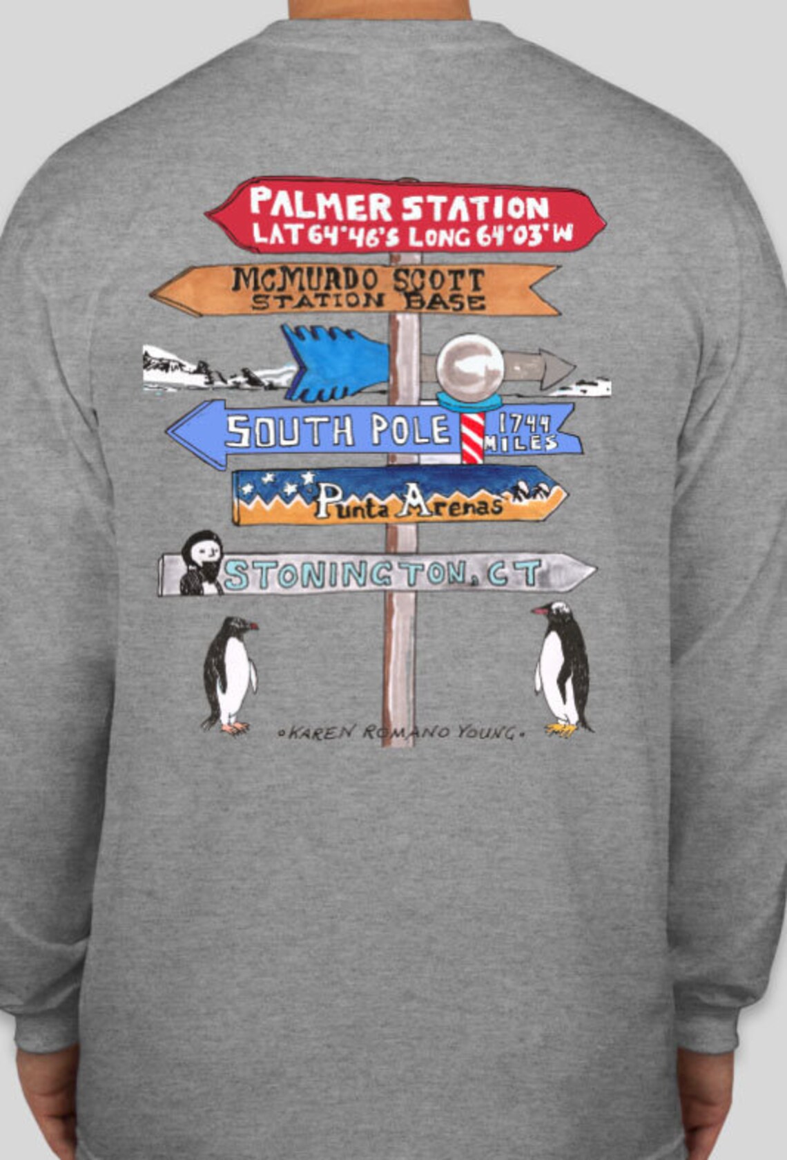 Palmer Station Antarctica Signpost Long-sleeve T-shirt - Etsy