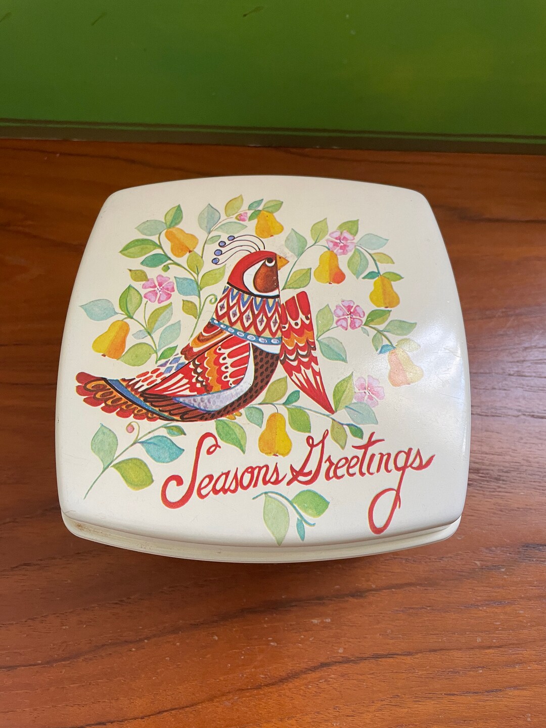 Retro Colorful Partridge in a Pear Tree Plastic Box/container - Etsy