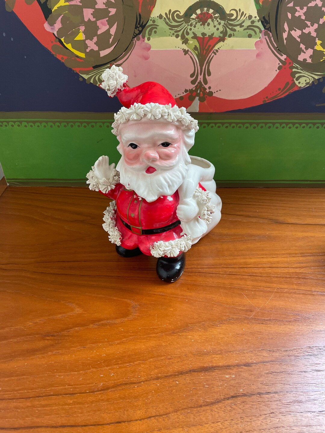 Vintage Rubens Japan Ceramic Spaghetti Bobblehead Santa Planter - Etsy