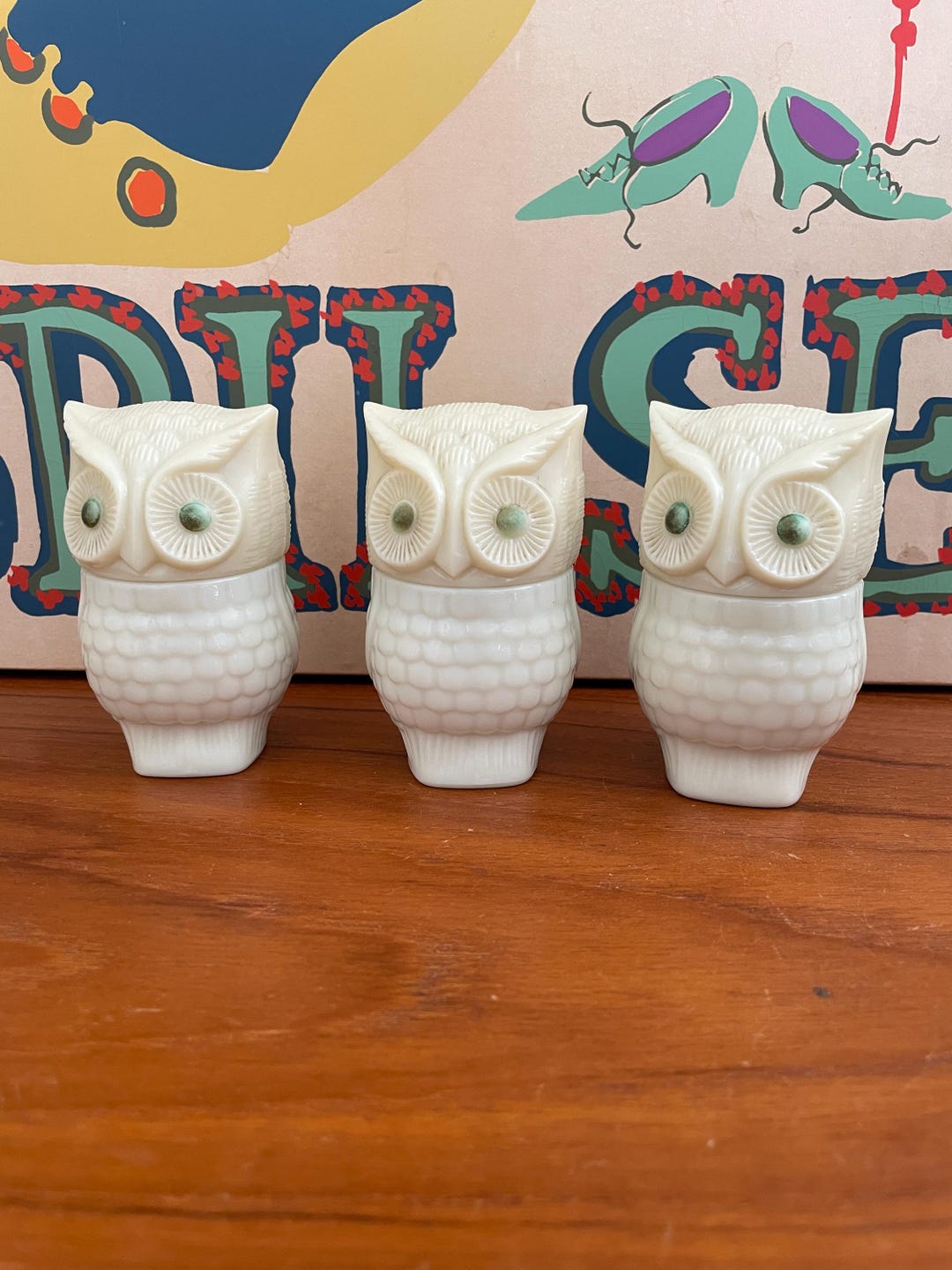 Vintage Avon Owl Milk Glass Jar Moonwind Sachet - Etsy
