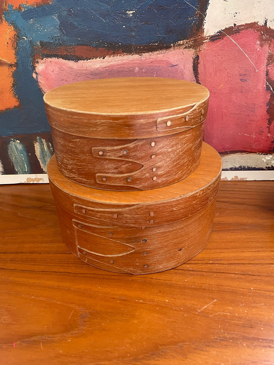 Set of 2 Vintage Nesting Wood Boxes - Etsy