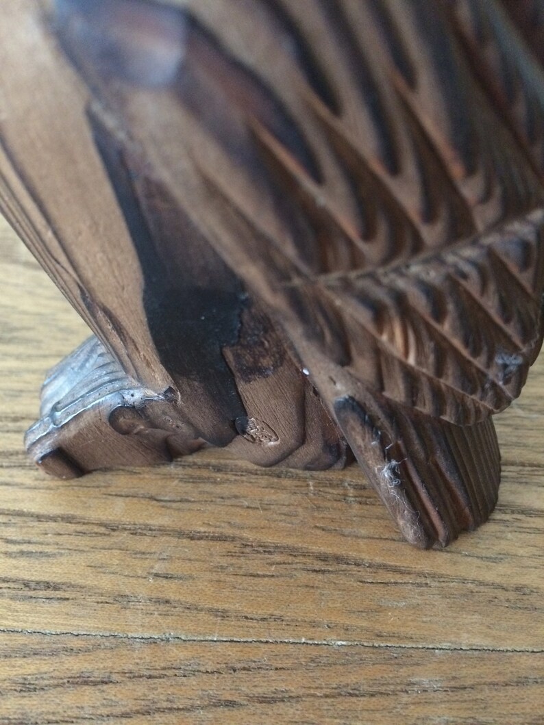 Carved Burnt Wood Owl | Etsy