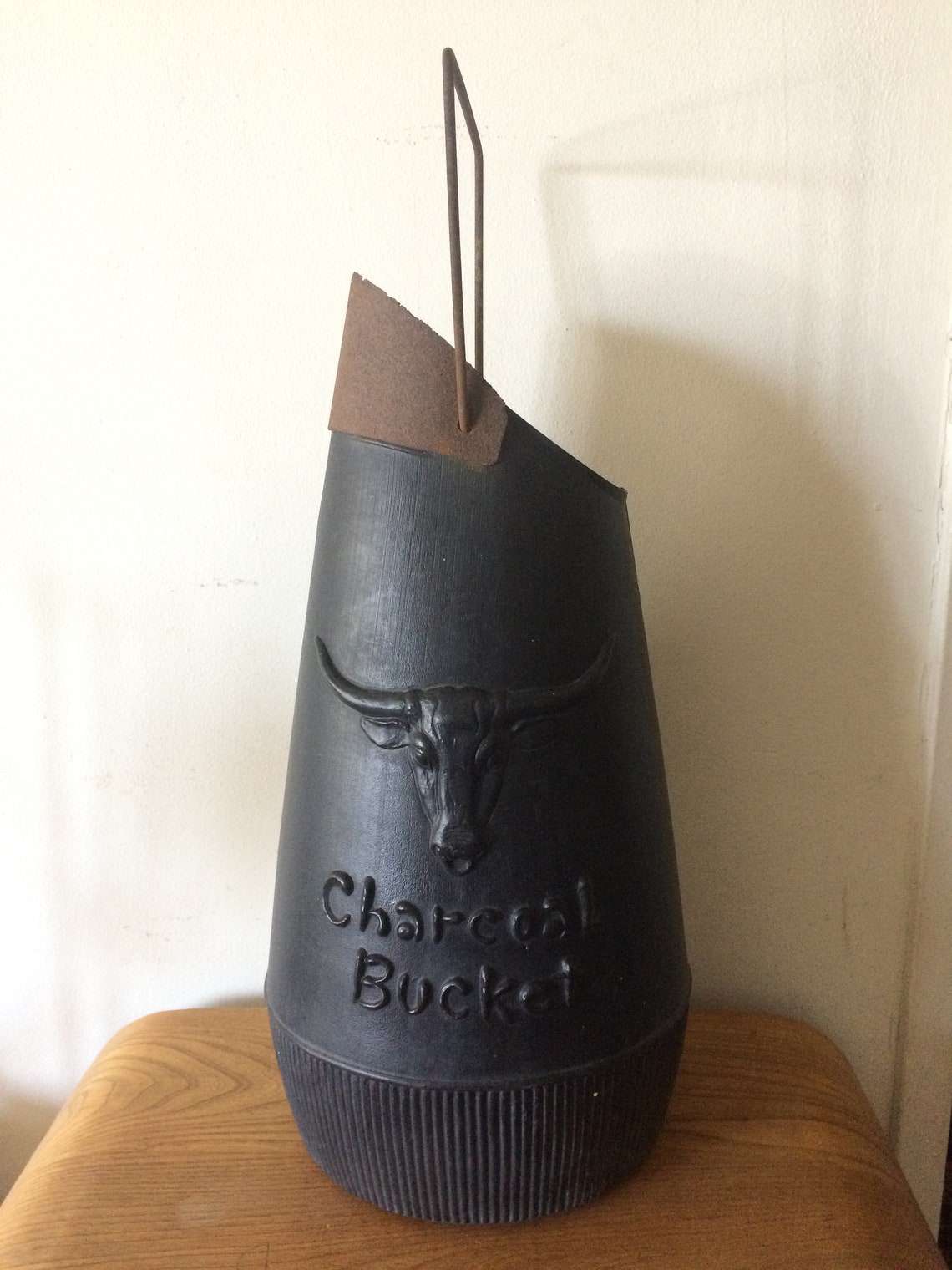 Vintage Black Longhorn Charcoal Black Plastic Bucket with | Etsy