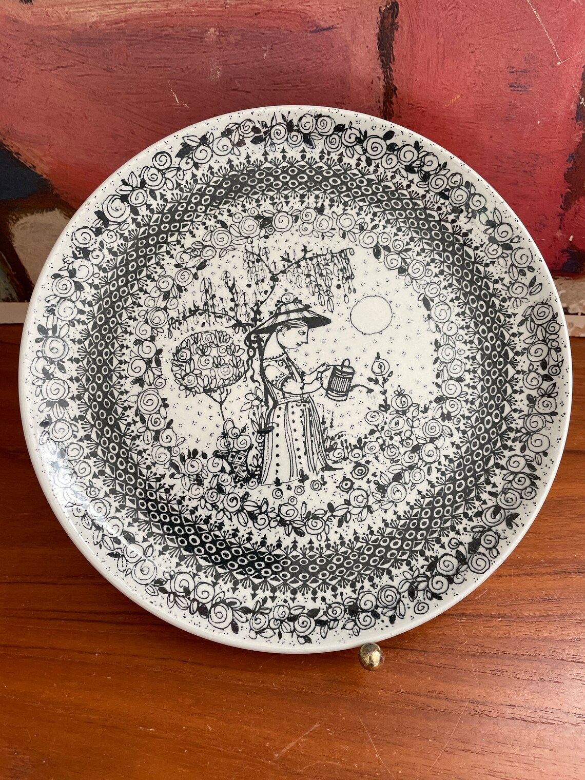 Small Rosenthal Gold Landscape Plate - Etsy
