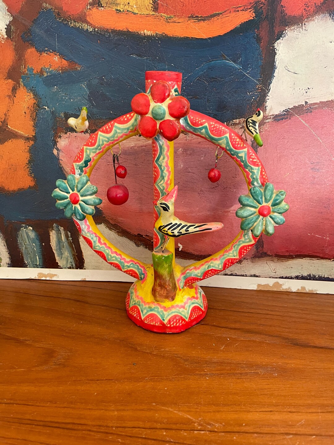Large Vintage Mexican Tree of Life Candle Holder - Etsy