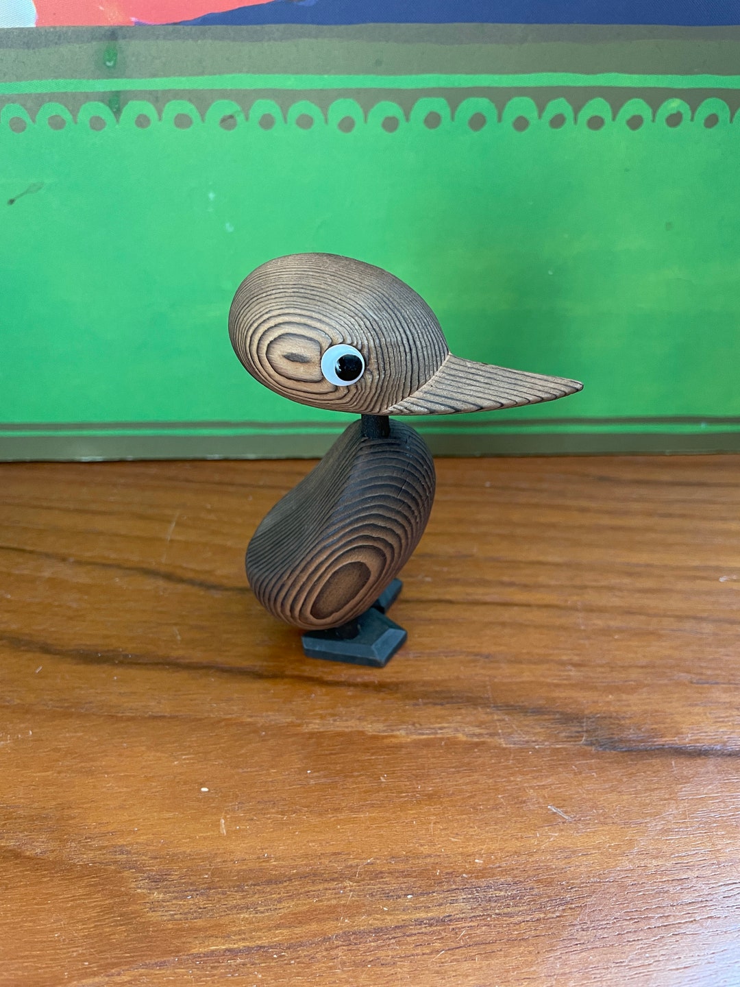 Vintage Mid Century Japan Burnt Wood Duck - Etsy