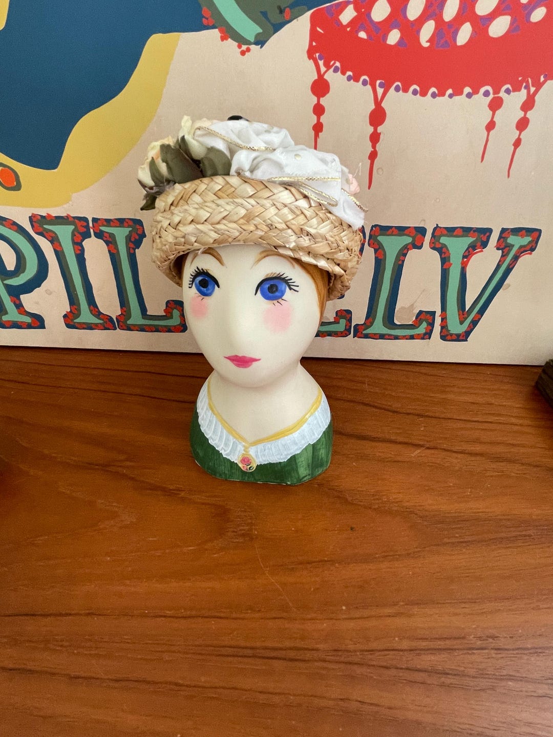Annie Lady Head With Floral Hat - Etsy