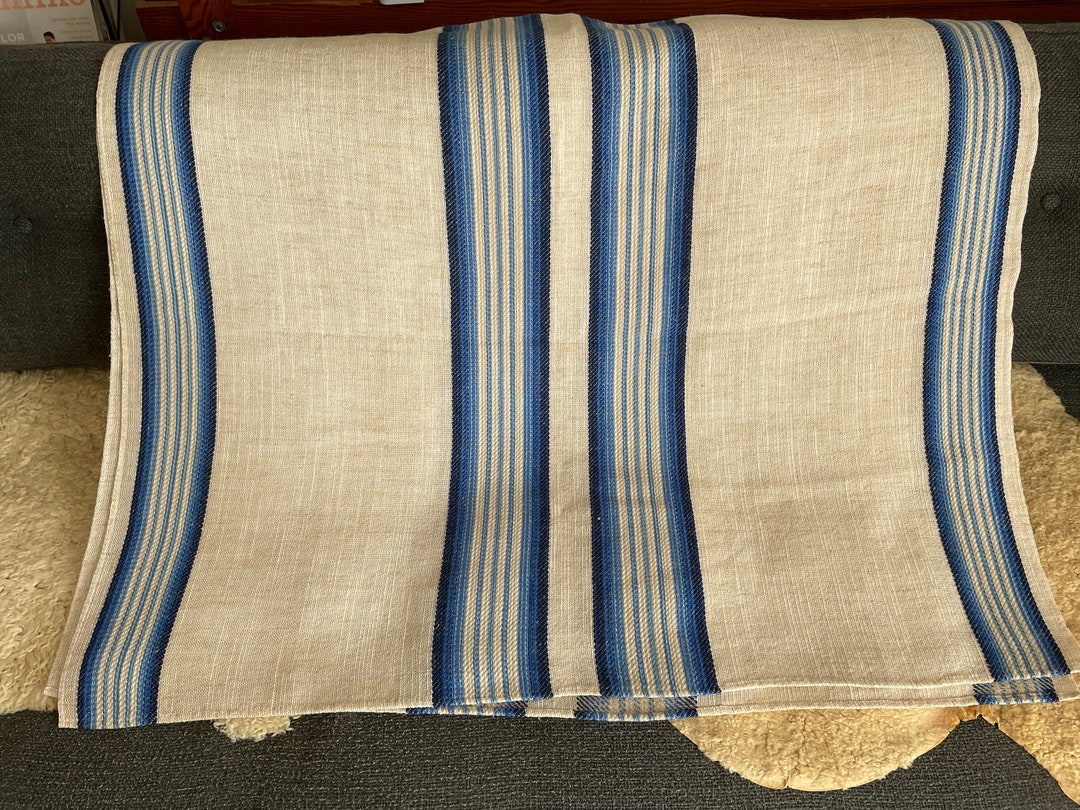 Vintage Blue Stripes Runner/topper - Etsy