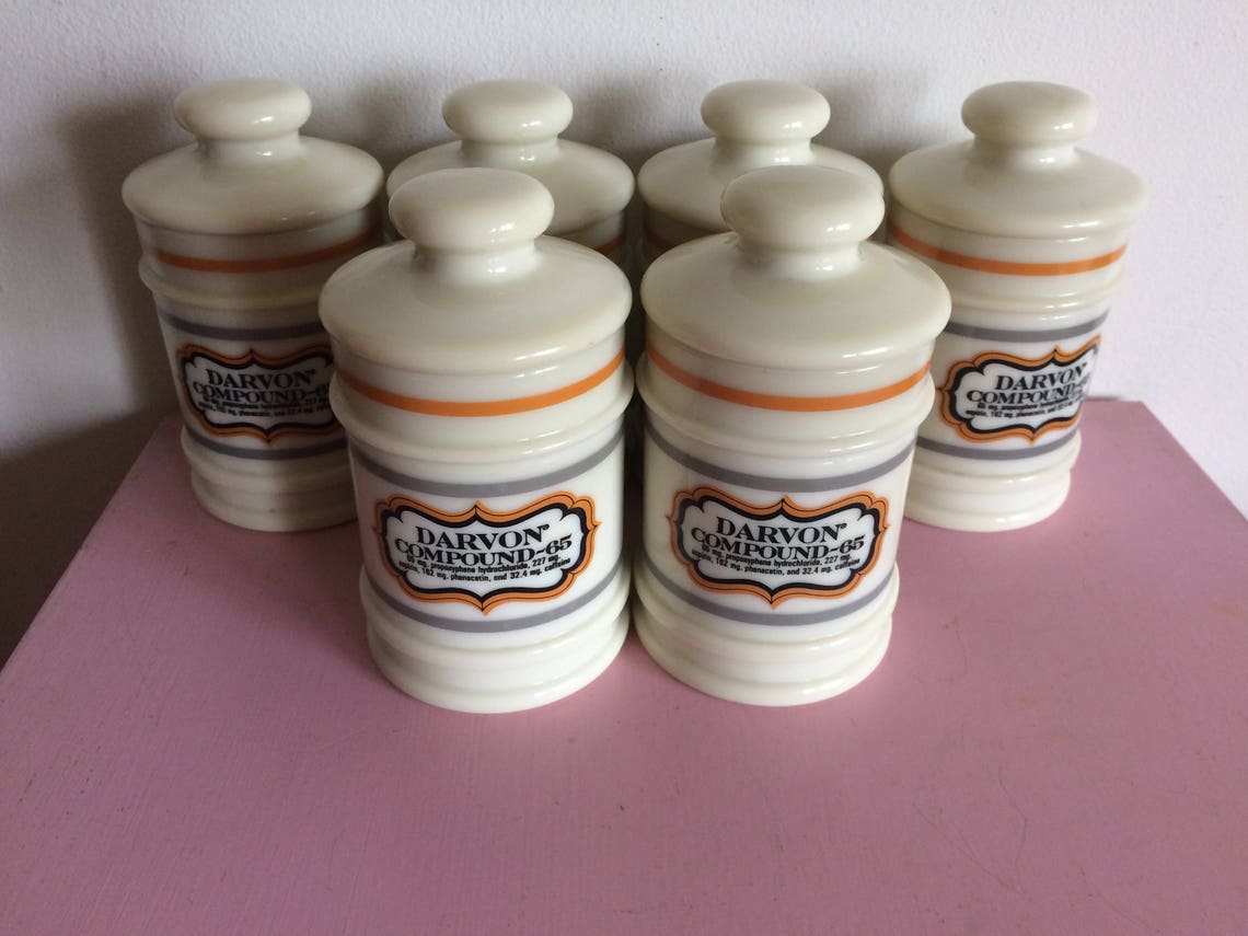 Vintage Darvon Compound off White Jar With Orange and Grey - Etsy
