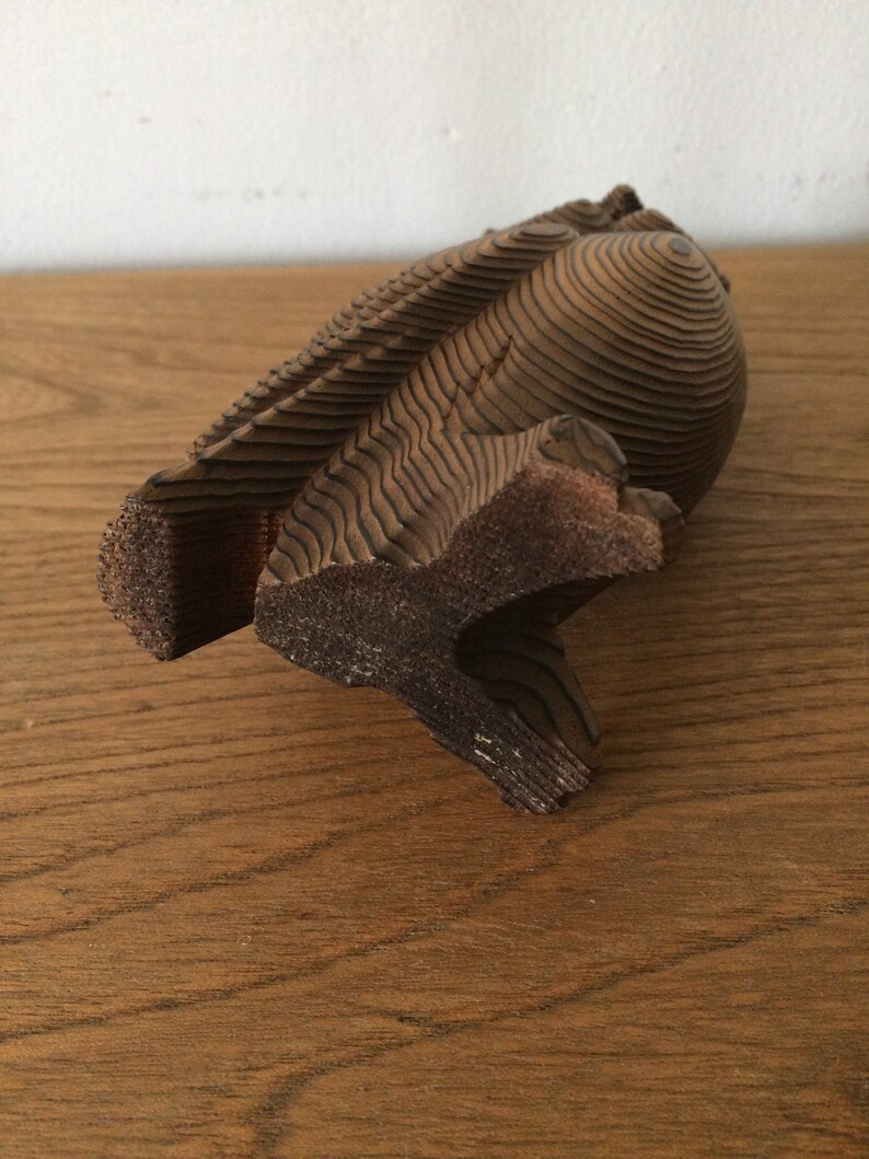 Carved Burnt Wood Owl - Etsy