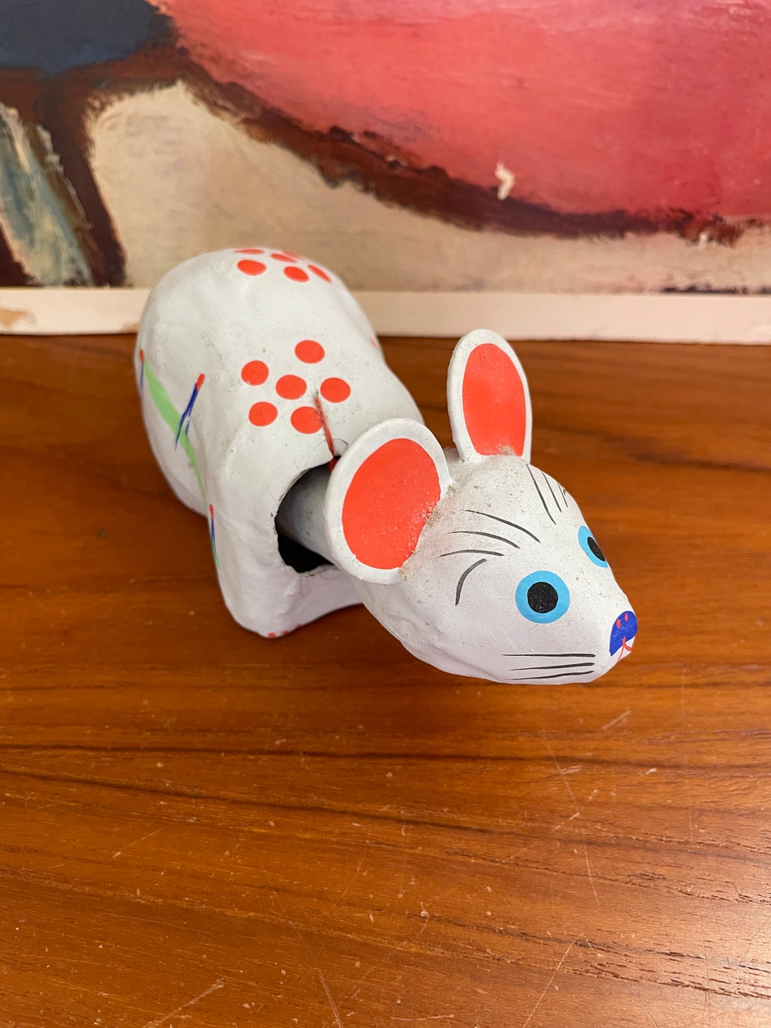 Vintage Japanese Paper Mache Bobblehead Mouse - Etsy