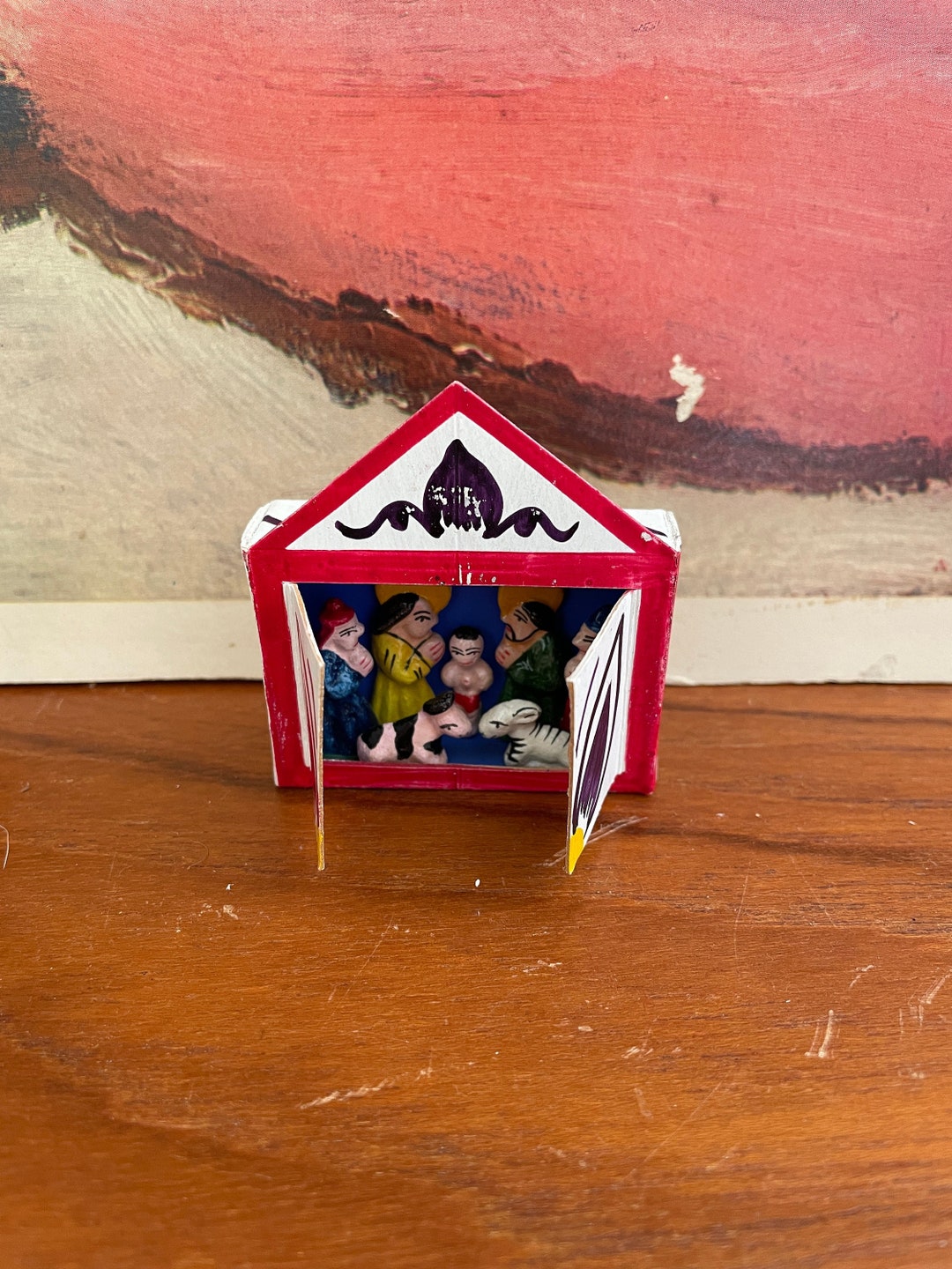 Matchbox Colorful Nativity Retablo - Etsy
