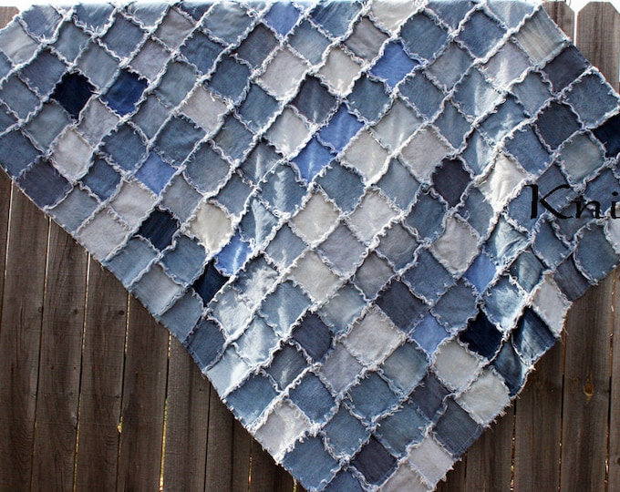 Blue Jean Quilts Denim Quilt Patchwork Jean Western Jean Quilt - Etsy