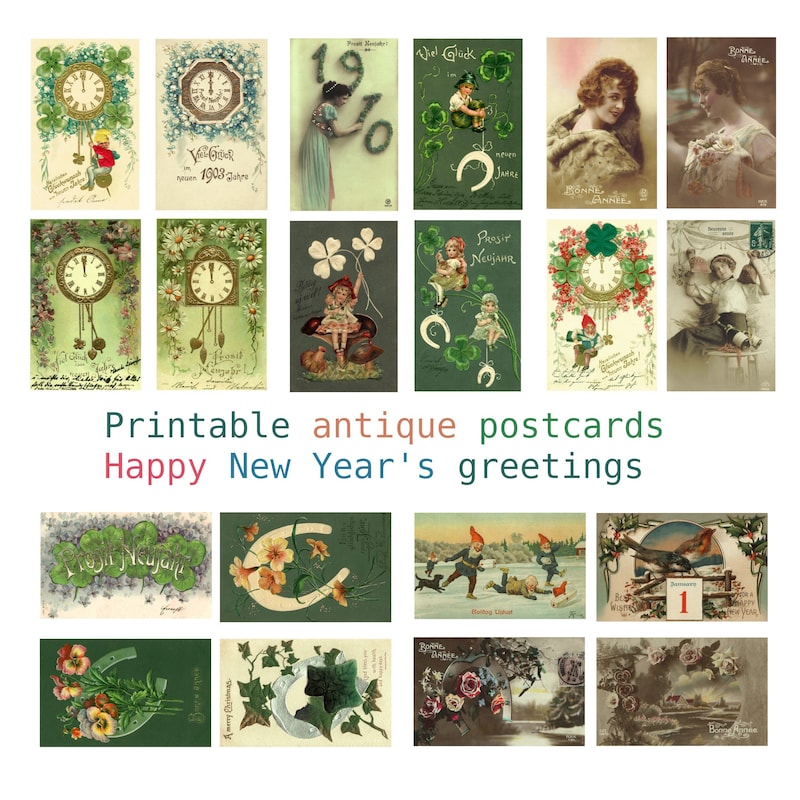 Antique New Year Postcard - Etsy