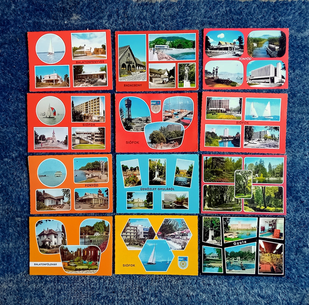 Set of 12 Vintage Color Postcards, 1980s, Hungary - Etsy