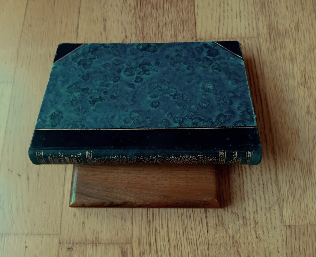 Vintage Book With Half Leather Binding Hand Painted Marbled - Etsy