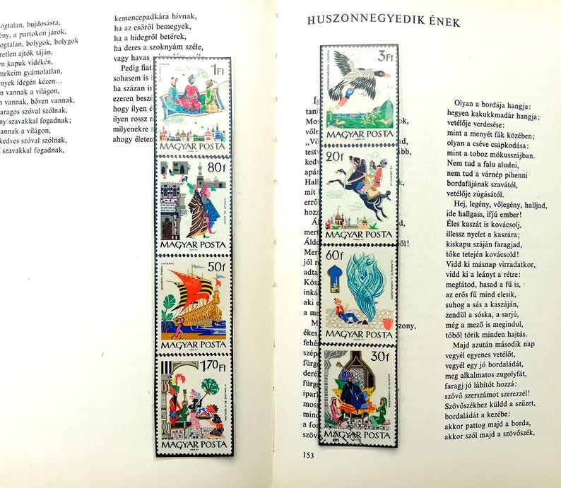 Pair of Bookmarks, One Thousand and One Nights Tale Postage Stamp ...