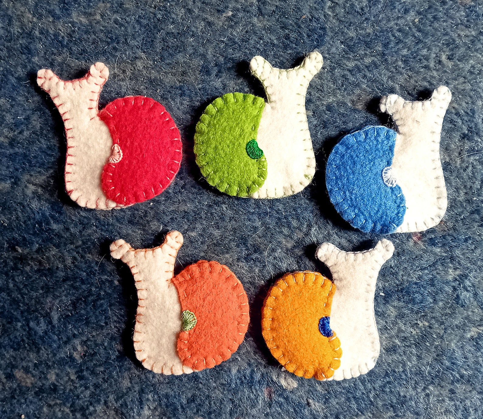 Rainbow Snails, Five Finger Puppets, Felt Animals, Felt Puppets - Etsy