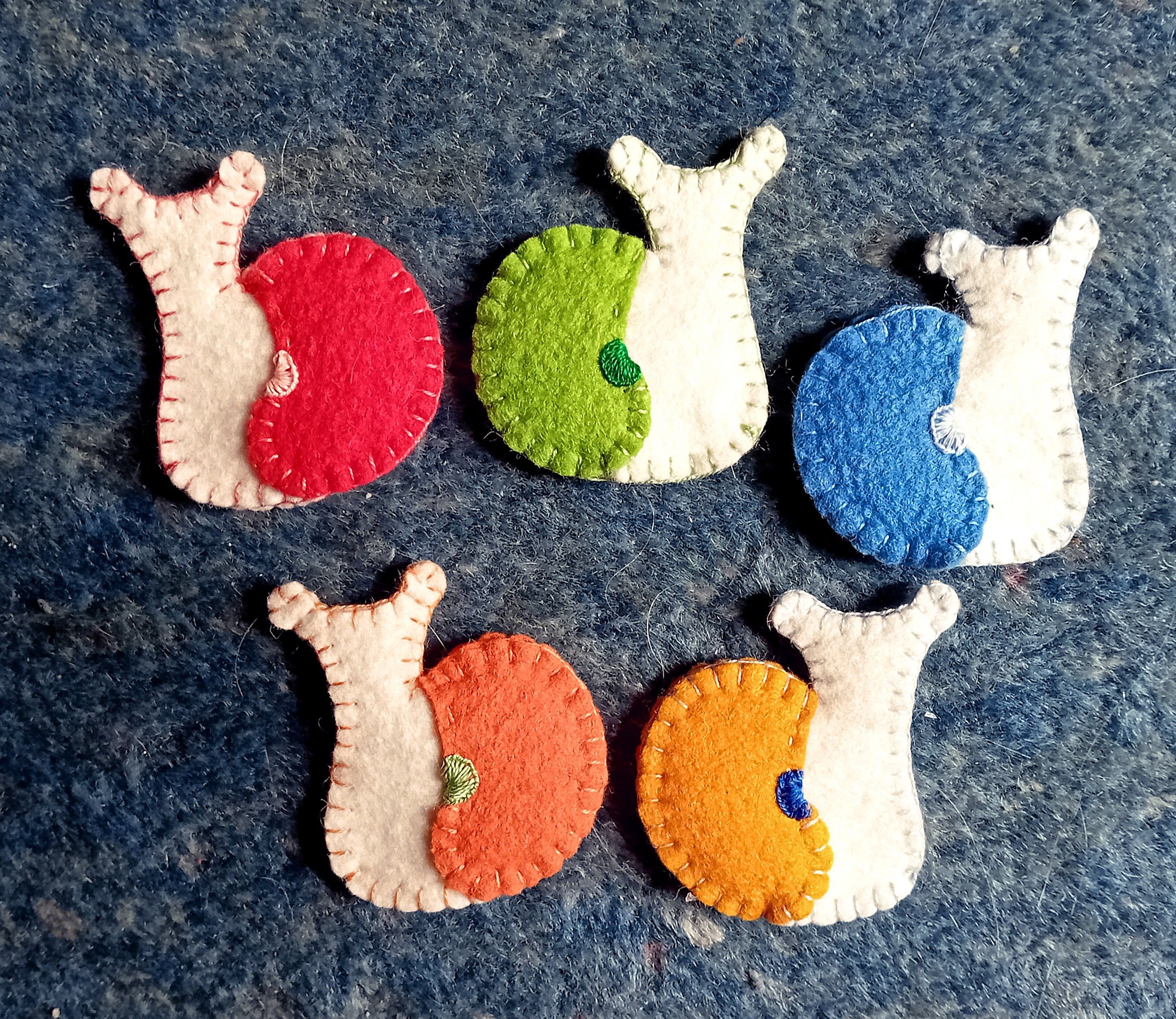 Rainbow Snails, Five Finger Puppets, Felt Animals, Felt Puppets - Etsy