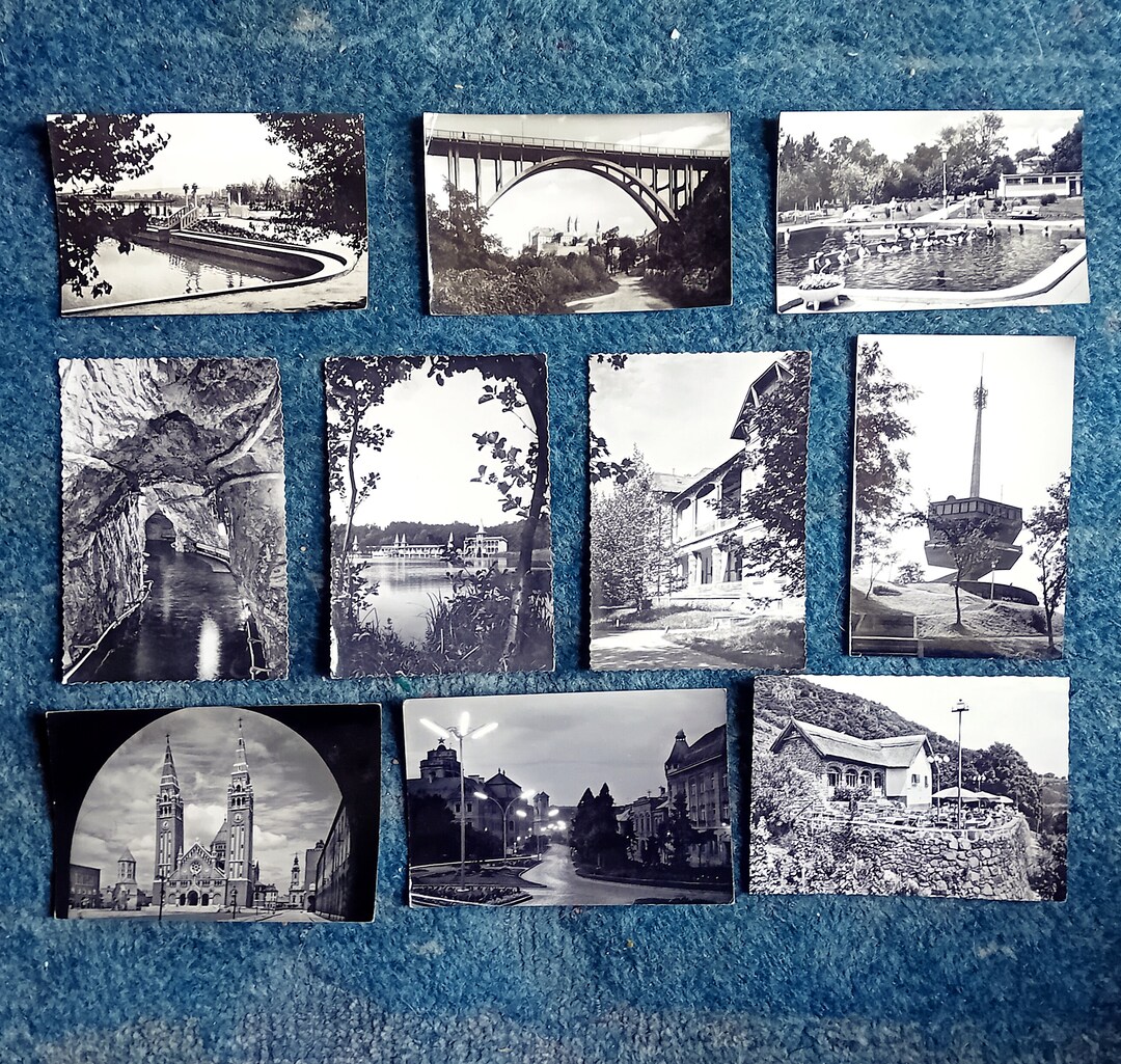 10 Black and White Postcards, Vintage 1960s, Real Photos on Photo Paper ...