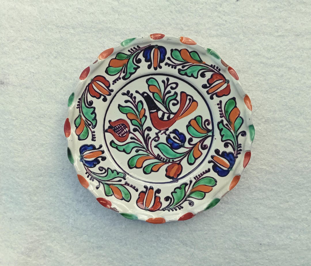 Vintage Traditional Transylvania Plate, Hand Painted Folk Art, Wall ...