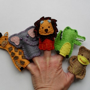 African Animals Finger Puppets, Felt Animals, Felt Puppets - Etsy